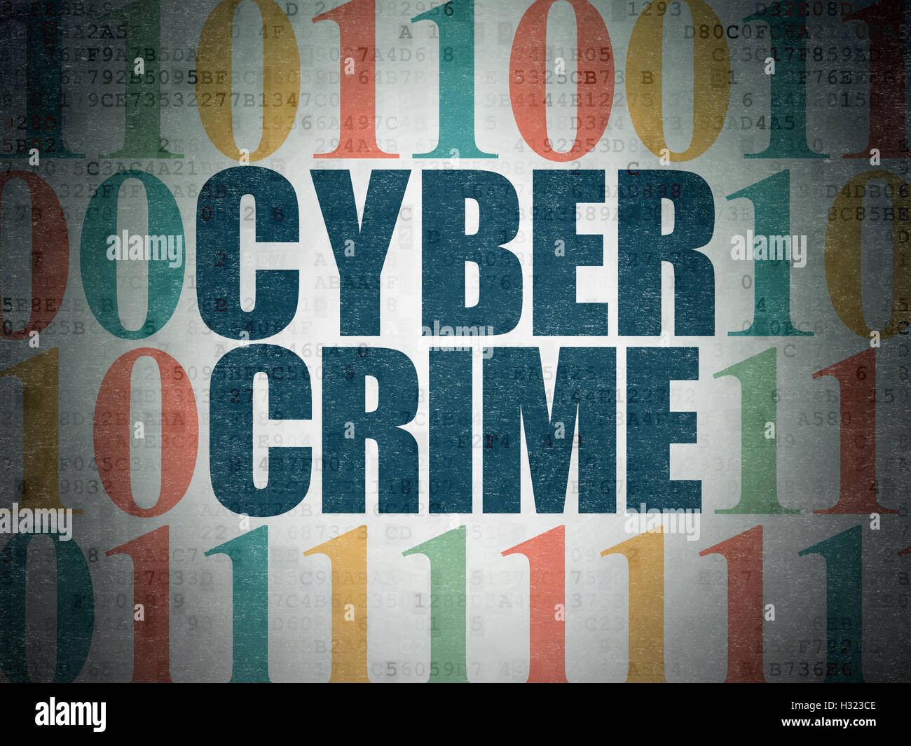 Protection concept: Cyber Crime on Digital Data Paper background Stock ...