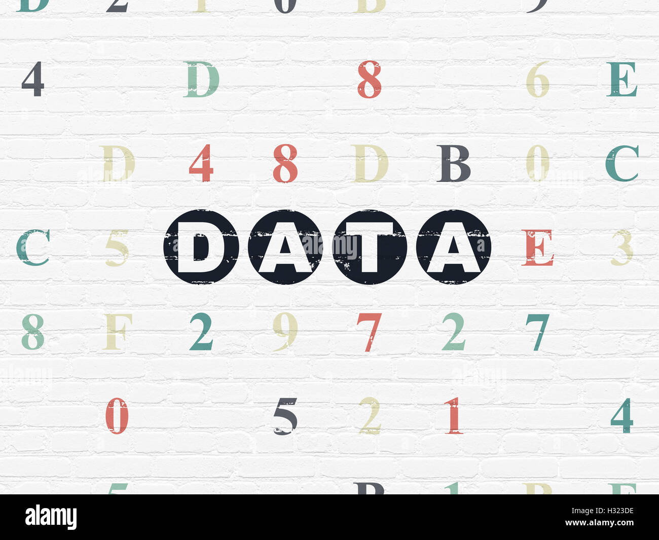 Information concept: Data on wall background Stock Photo - Alamy