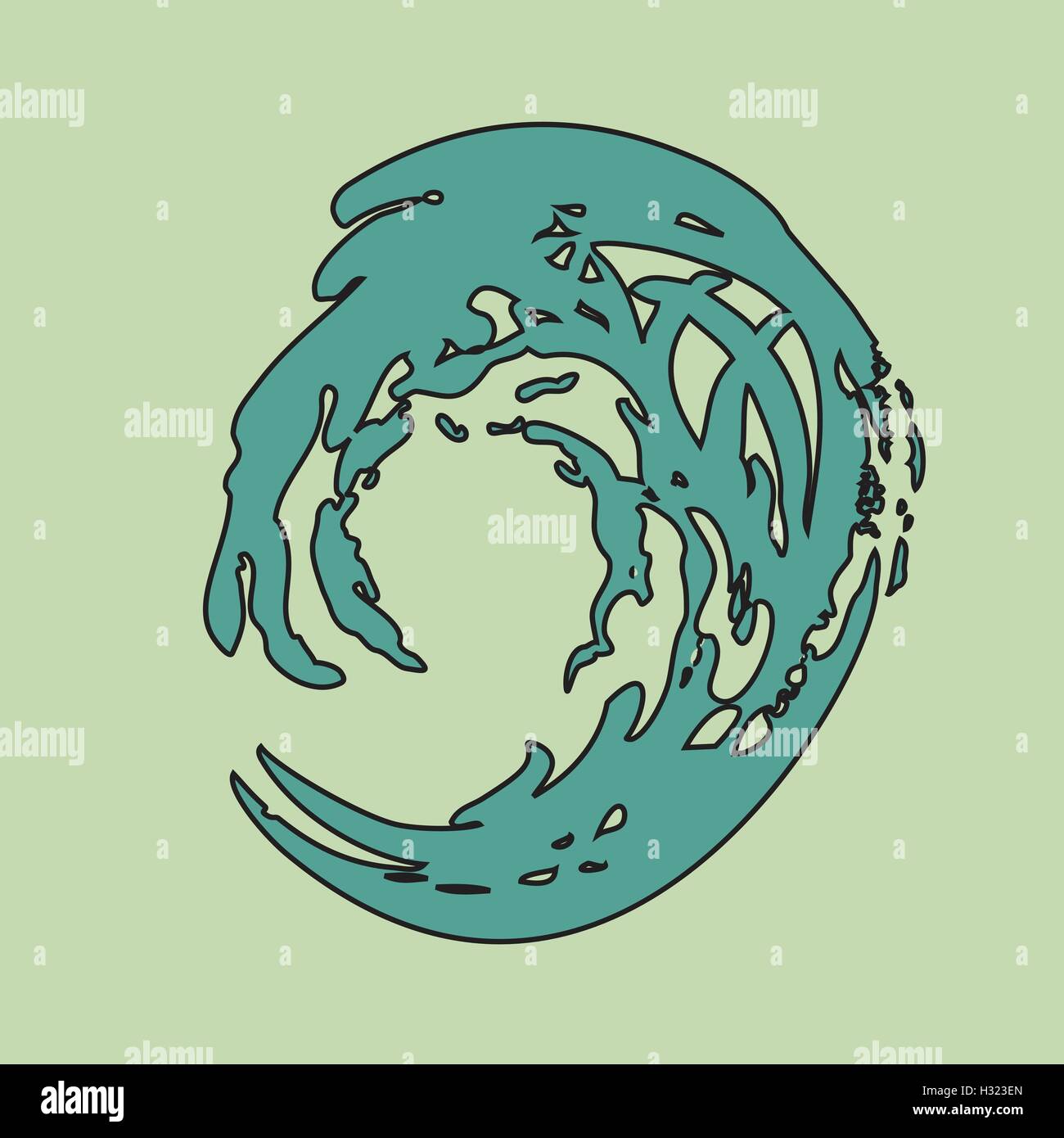 Vector wave circle isolated background colored Stock Vector Image & Art ...