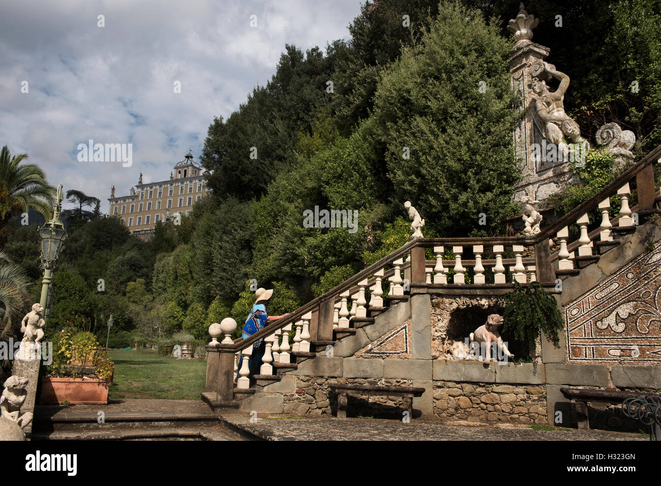 Italy Collodi in Tuscany. Sept 2016 Villa Garzoni and gardens at ...