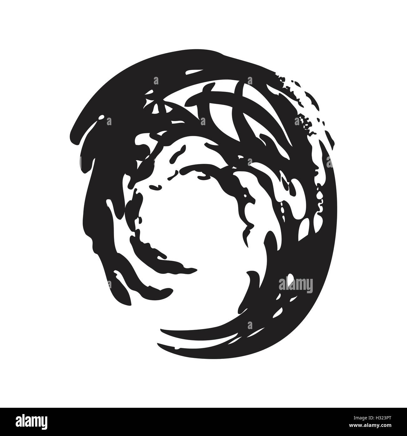 Vector wave circle isolated background black and white Stock Vector ...