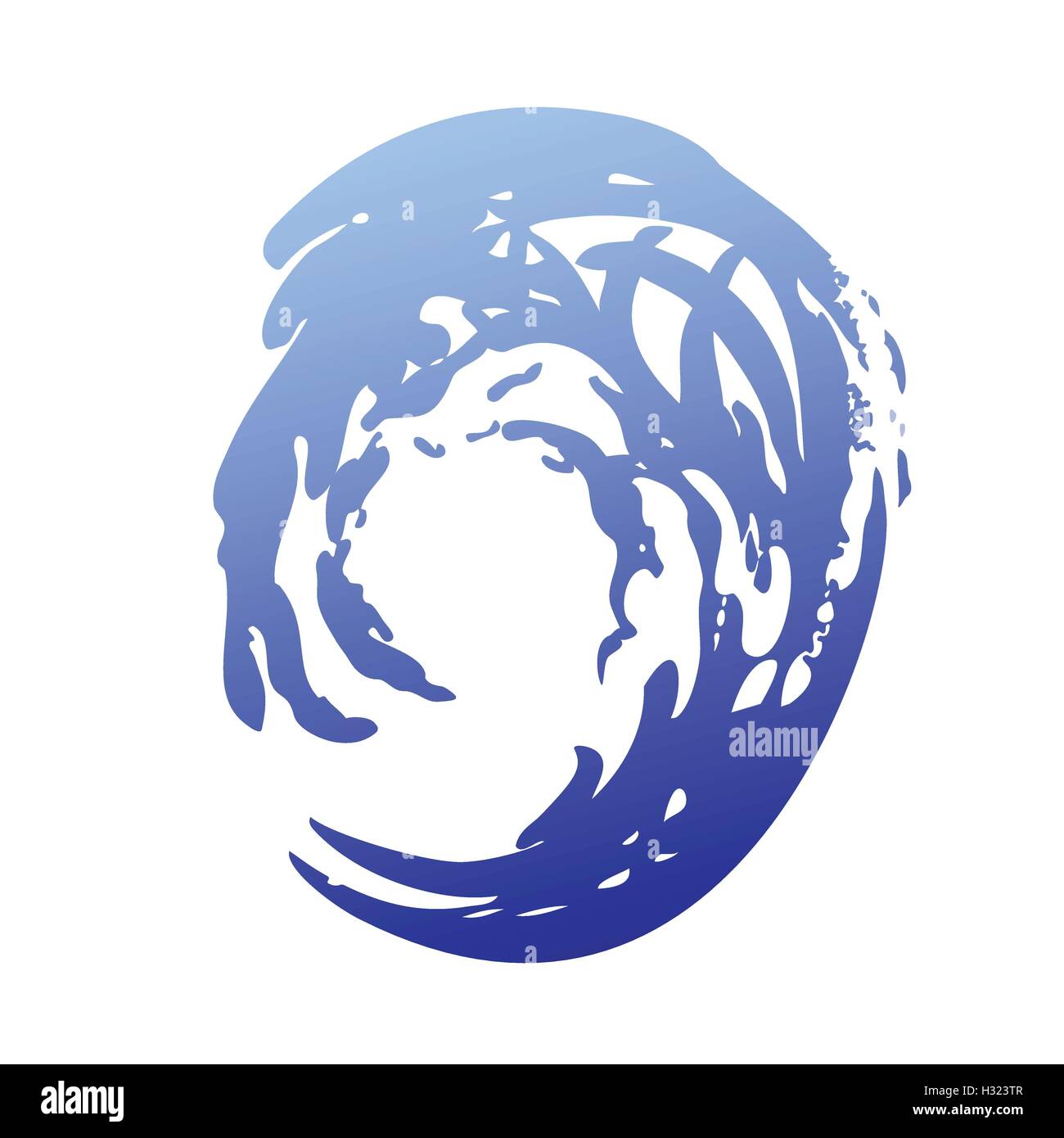 Vector wave circle isolated on white background colored Stock Vector ...