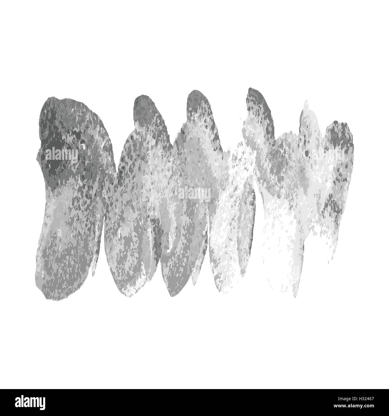 Silver brush paint stroke wave on white background. Splash spiral ...