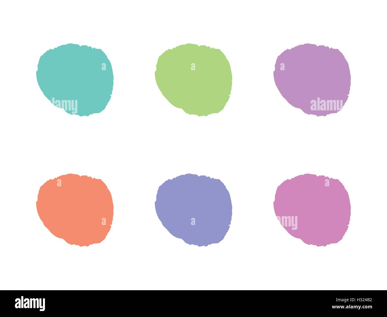 Colorful light round paint stains, set isolated illustration background ...