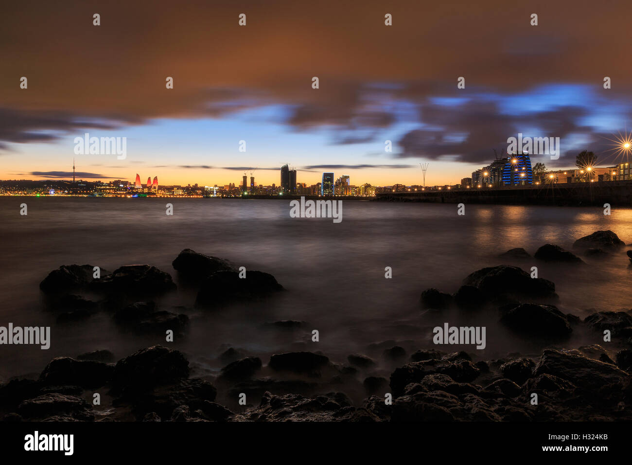 Baku at sunset Stock Photo - Alamy