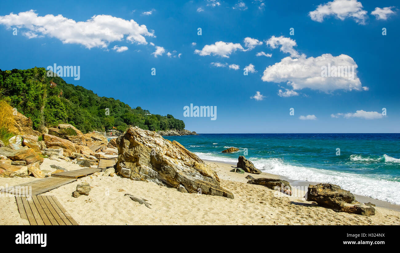 Plaka beach, Pelio (Pelion, Pilio), Greece Stock Photo - Alamy