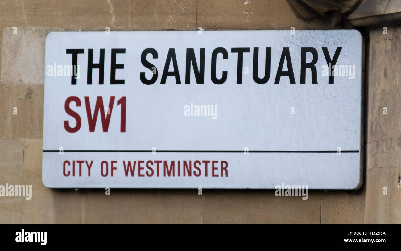 Sanctuary sign sw1 city westminster hi-res stock photography and images ...