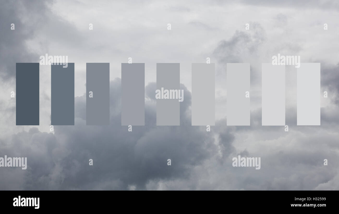 Heavy rain gray clouds, colour palette swatches Stock Photo - Alamy