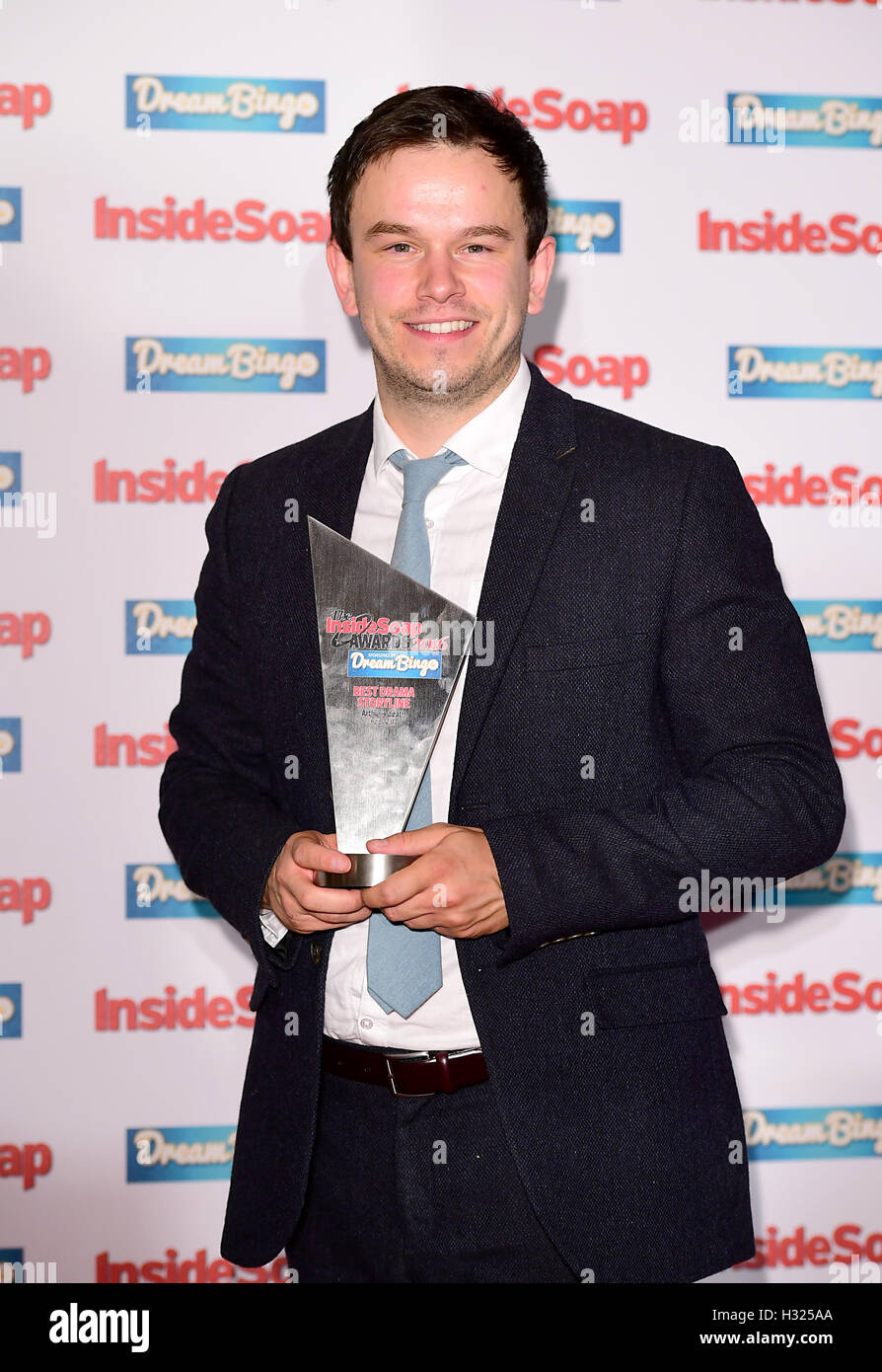Rob Ostlere poses with his award for Best Drama Storyline at the Inside ...