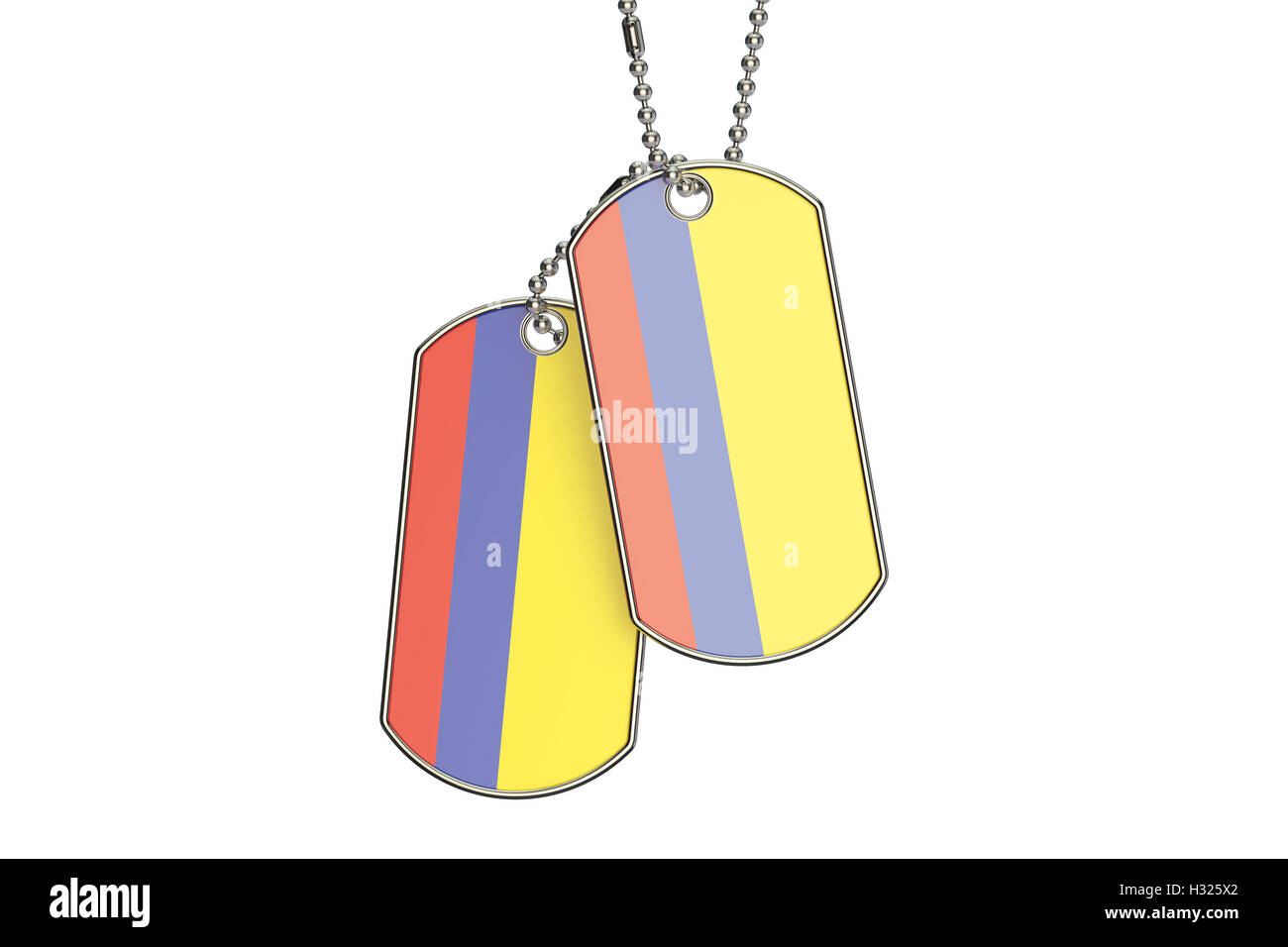 Colombian Dog Tags, 3D rendering isolated on white background Stock ...