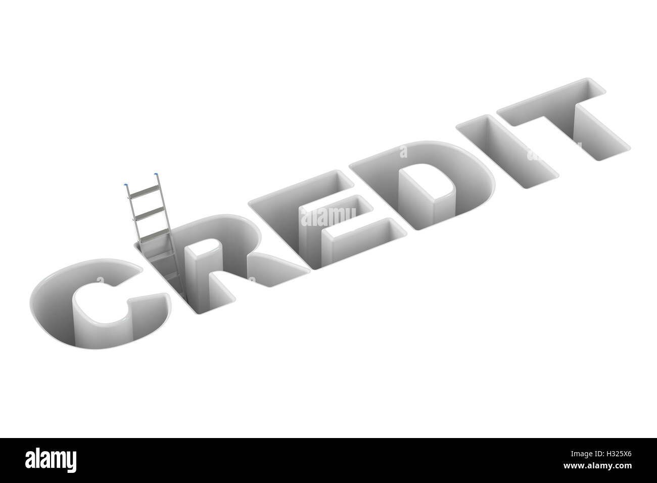Credit concept, 3D rendering on white background Stock Photo - Alamy