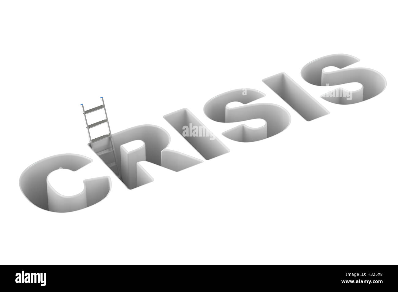 Crisis concept, 3D rendering isolated on white background Stock Photo ...