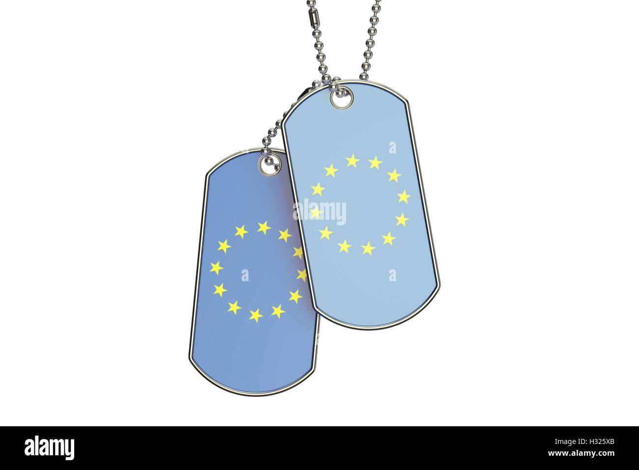 EU Dog Tags, 3D rendering isolated on white background Stock Photo - Alamy