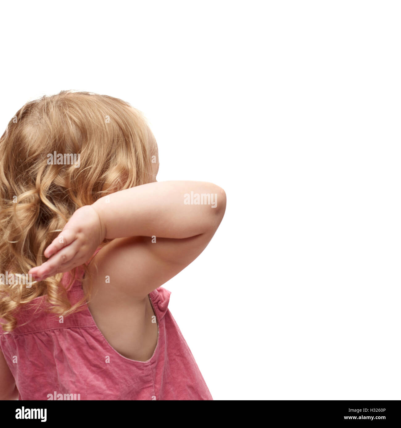 Young little girl standing over isolated white background Stock Photo ...