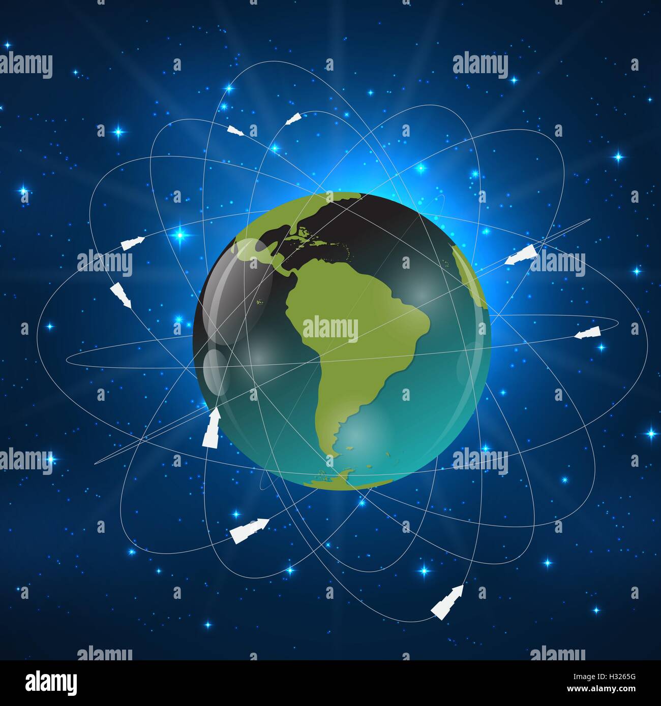 Planet earth from space sun Stock Vector Images - Alamy