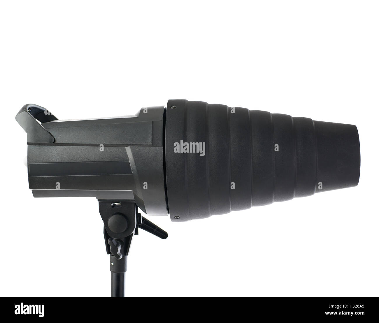 Studio flash on a stand over isolated white background Stock Photo - Alamy