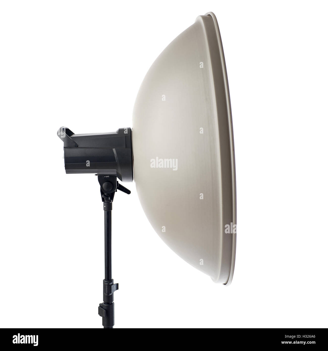 Studio flash on a stand over isolated white background Stock Photo - Alamy
