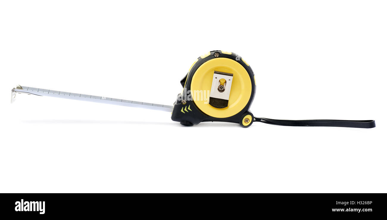 Measuring tape over isolated white background Stock Photo - Alamy