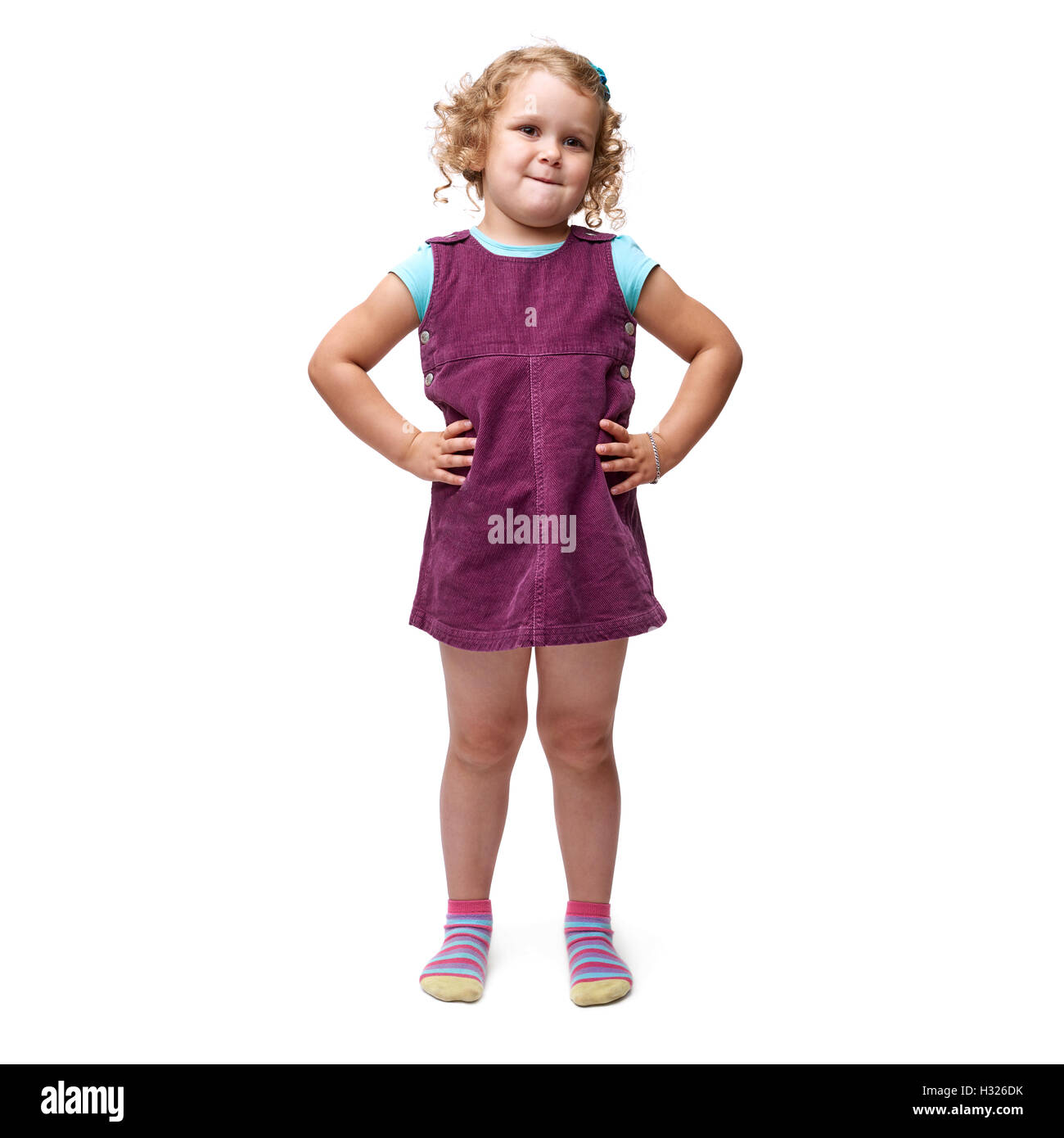 Young little girl standing over isolated white background Stock Photo ...