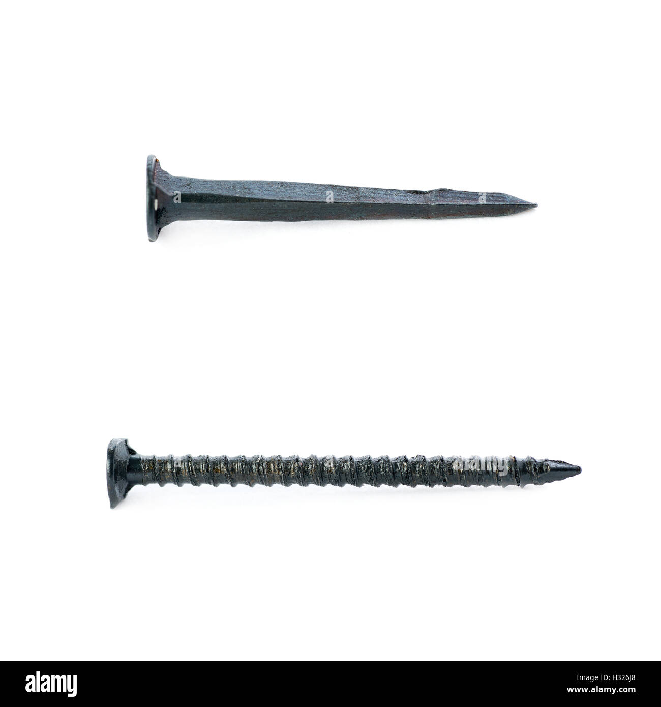 Metal nail isolated over the white background Stock Photo - Alamy