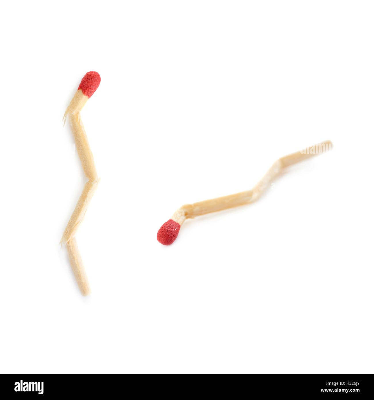 Set of Broken Wooden match isolated over the white background Stock ...