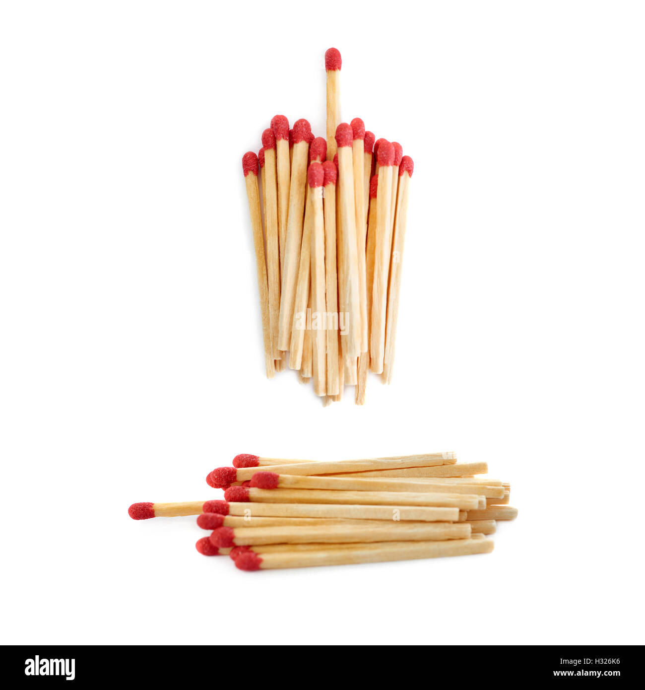 Set of Pile of Wooden matches isolated over the white background Stock ...