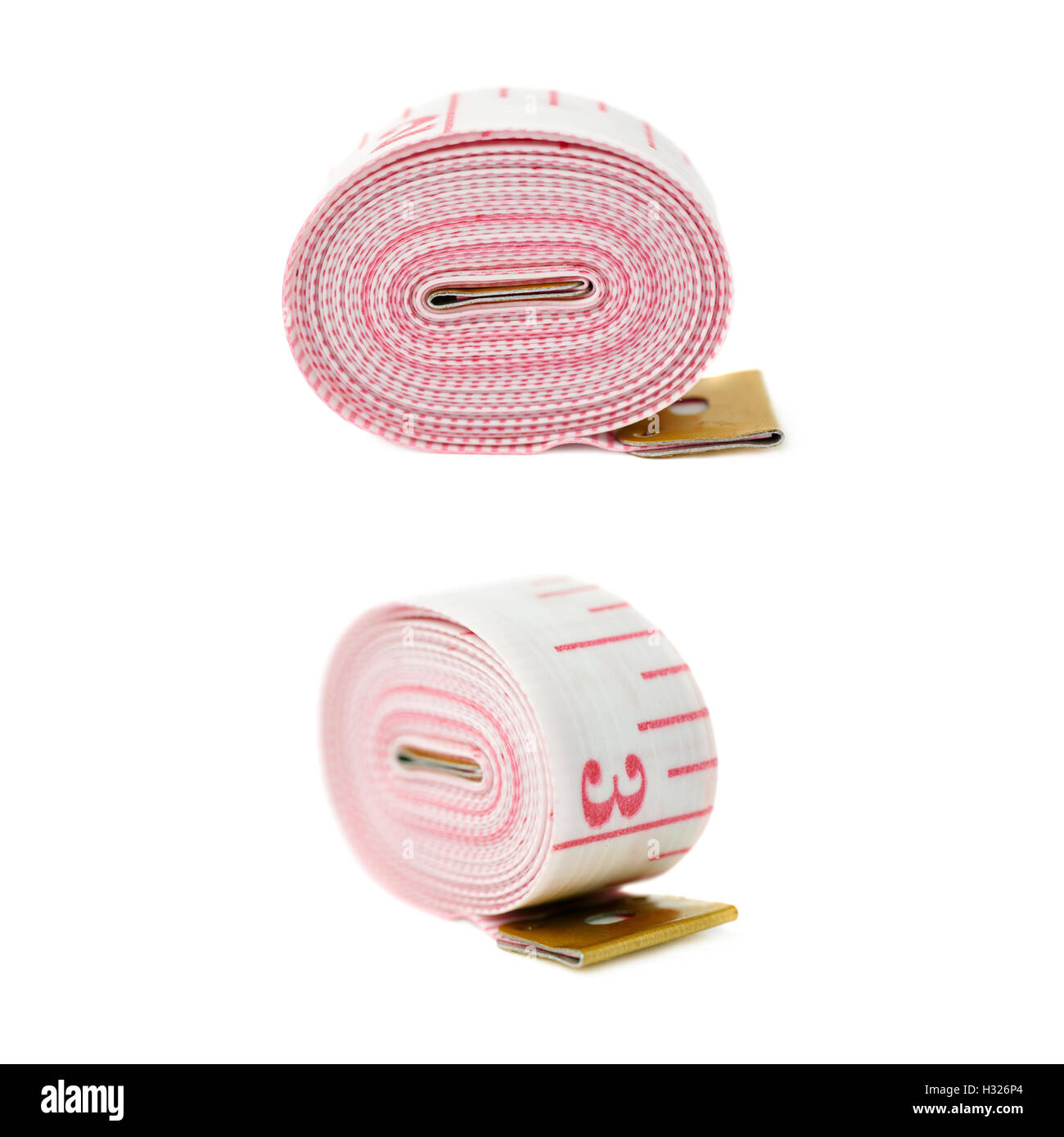 Set of Tailor measuring tape isolated over the white background Stock ...