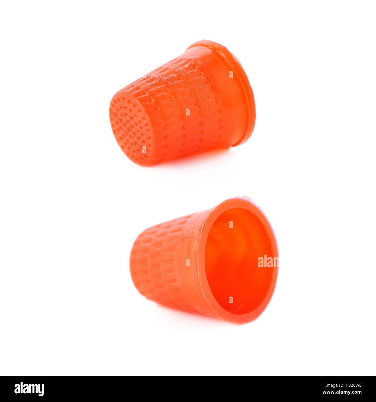 Set of Plastic thimble isolated over the white background Stock Photo ...