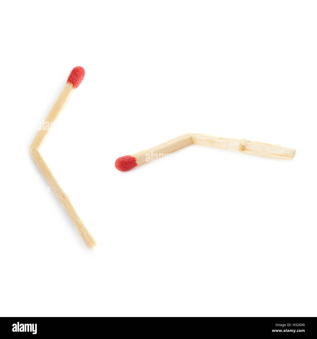 Set of Broken Wooden match isolated over the white background Stock ...