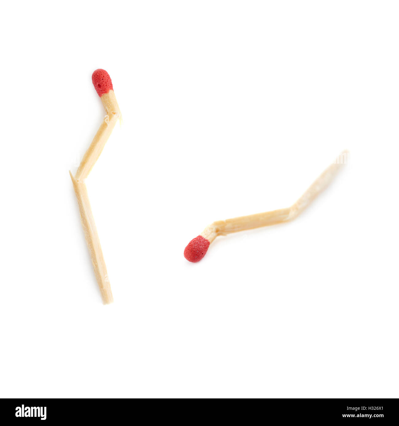 Set of Broken Wooden match isolated over the white background Stock ...