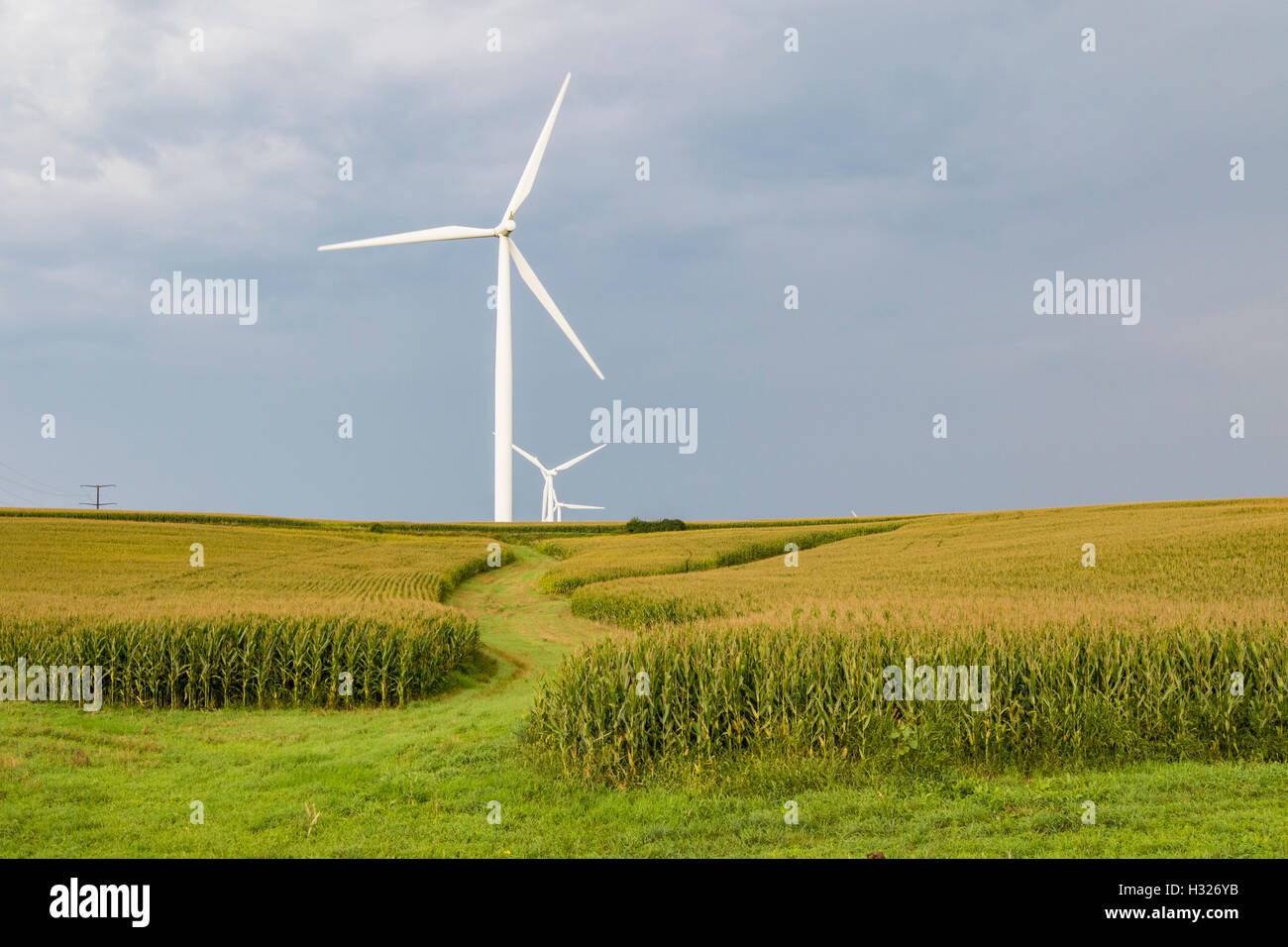 Wind turbines wind turbine on a wind farm in Iowa Stock Photo - Alamy