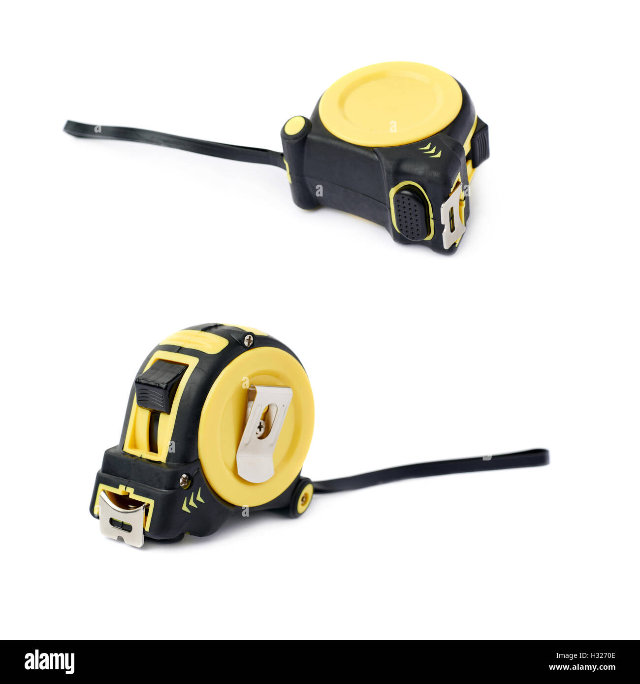 Set of Measuring tape over isolated white background Stock Photo - Alamy