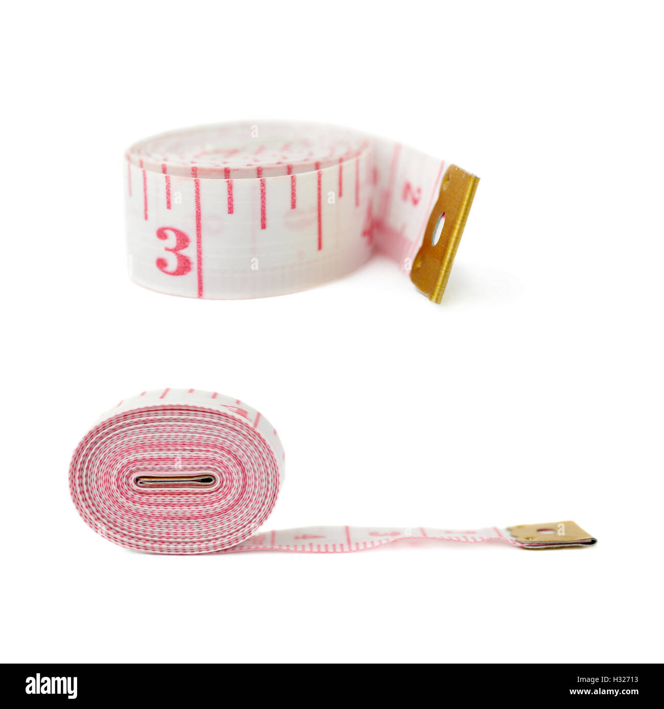 Set of Tailor measuring tape isolated over the white background Stock ...
