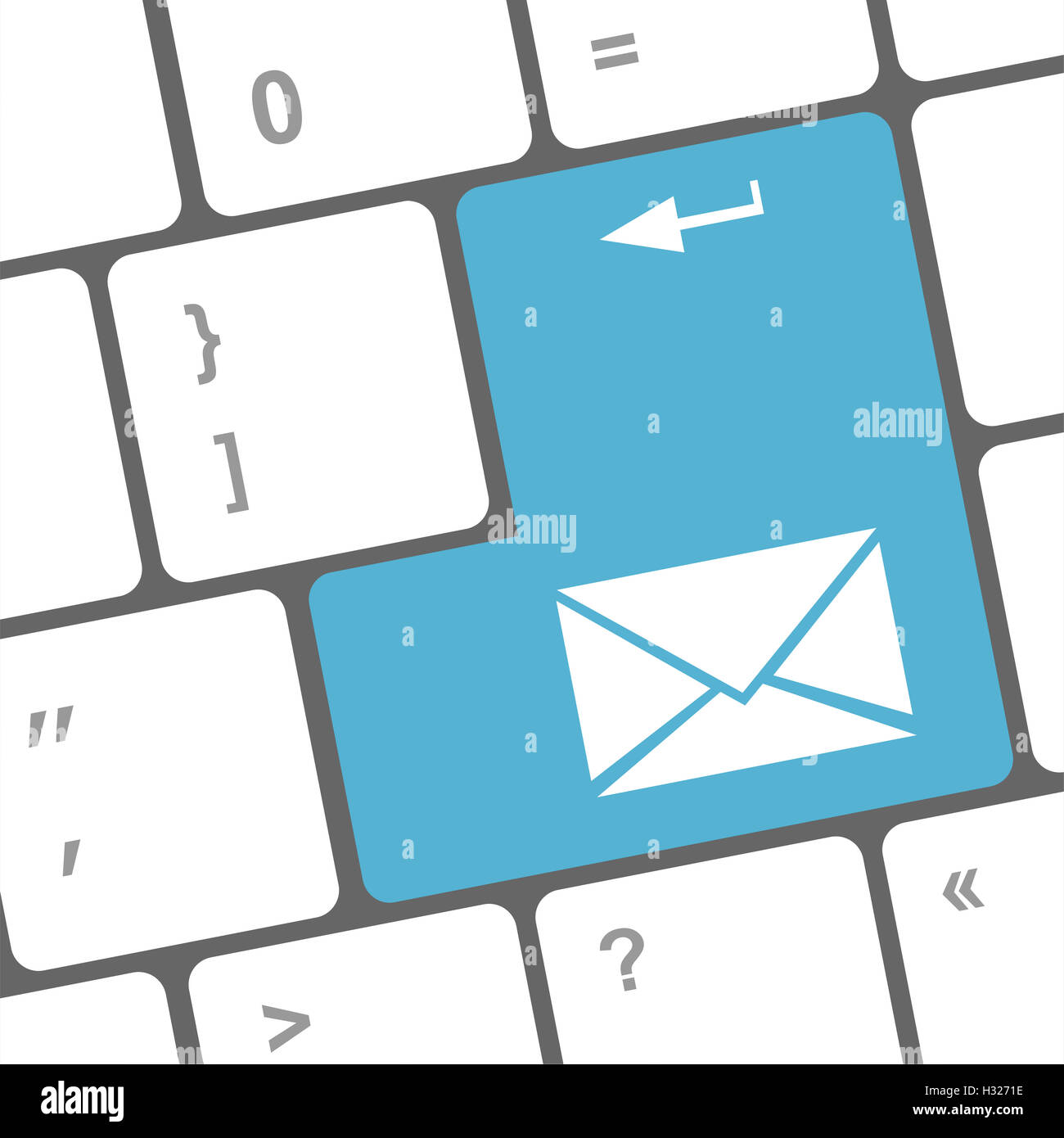 Mail keyboard button on computer keyboard key Stock Photo - Alamy