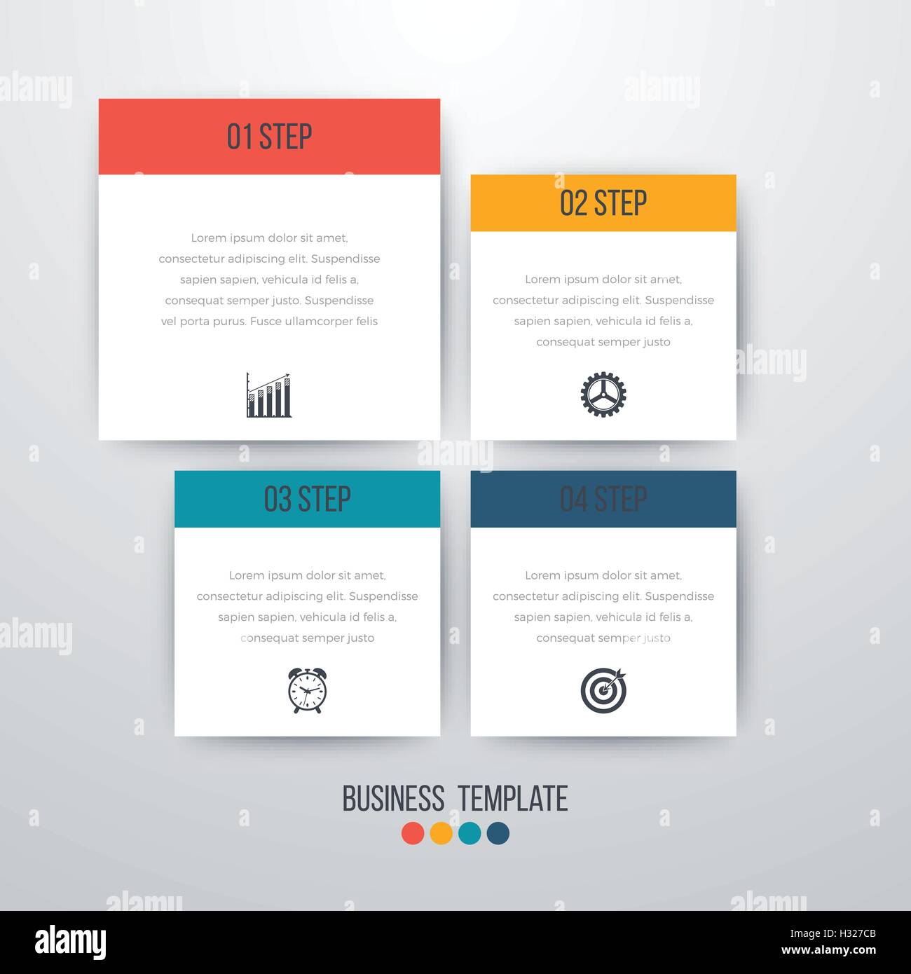 Vector illustration of four square infographics Stock Vector Image ...