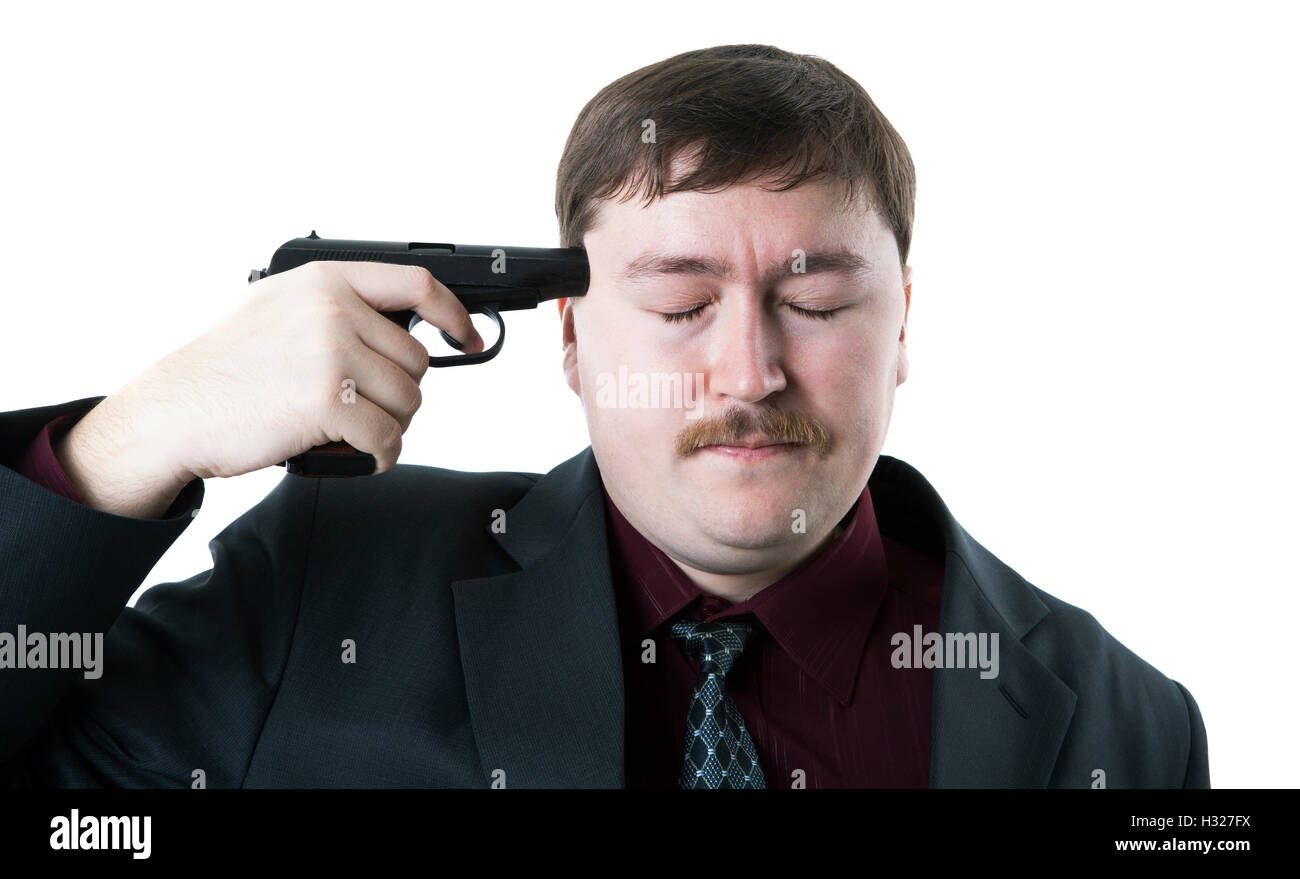 man aiming his head Stock Photo - Alamy