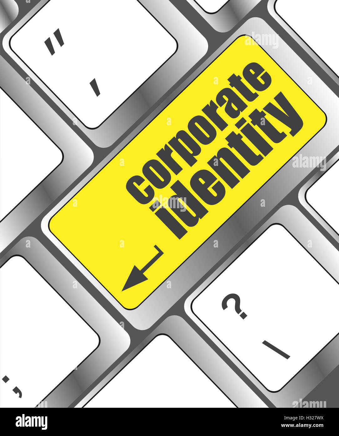 corporate identity button on computer keyboard key Stock Photo - Alamy