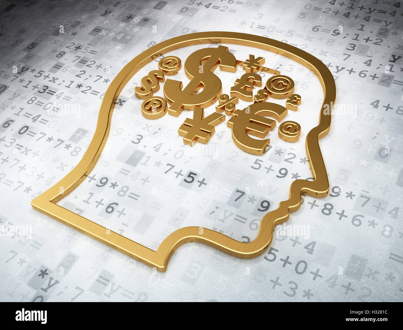 Education concept: Golden Finance Symbol on digital background Stock ...