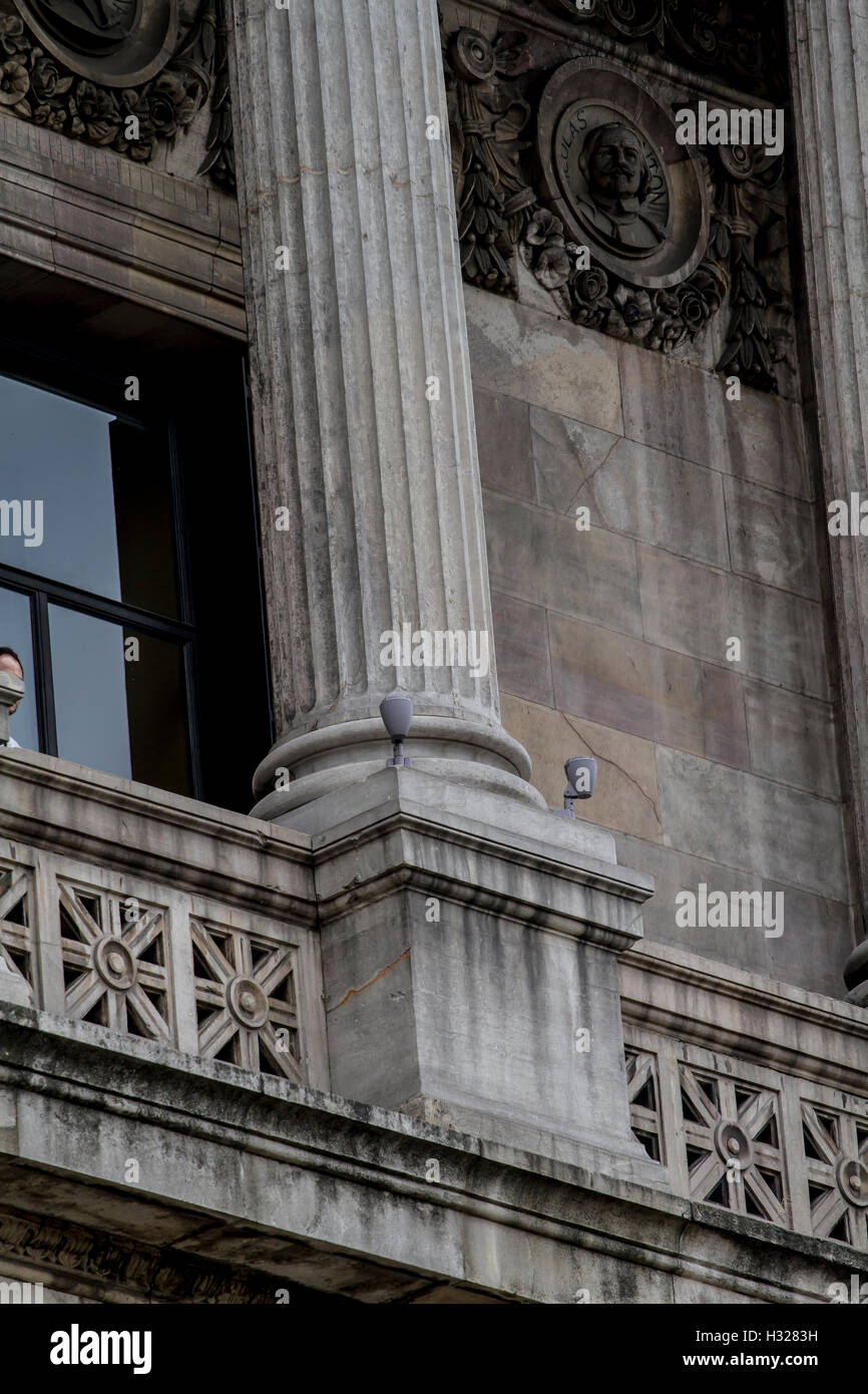 National library facade in Madrid, Spain Stock Photo - Alamy