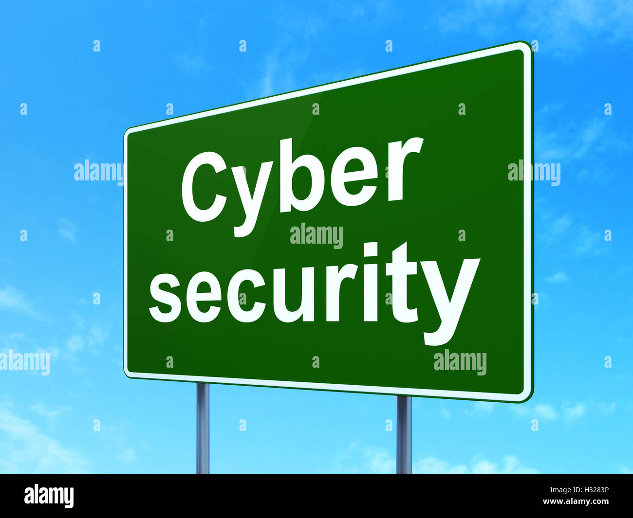 Safety concept: Cyber Security on road sign background Stock Photo - Alamy