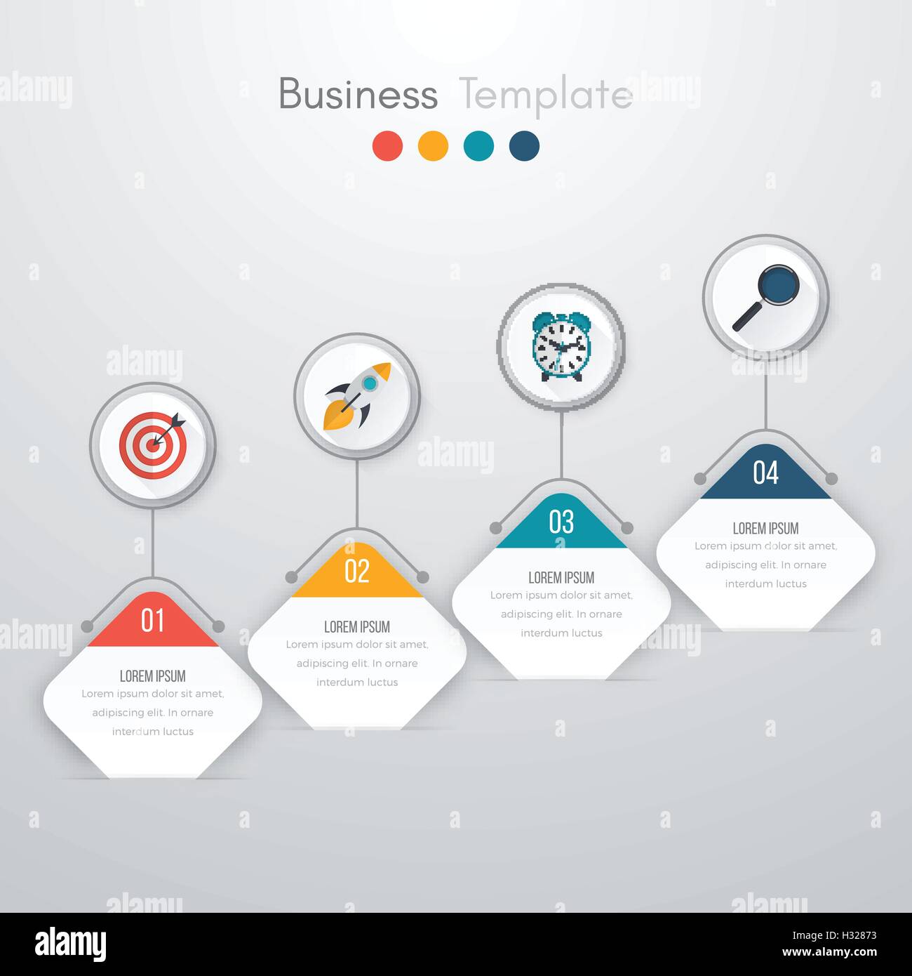 Vector illustration of four square infographics Stock Vector Image ...