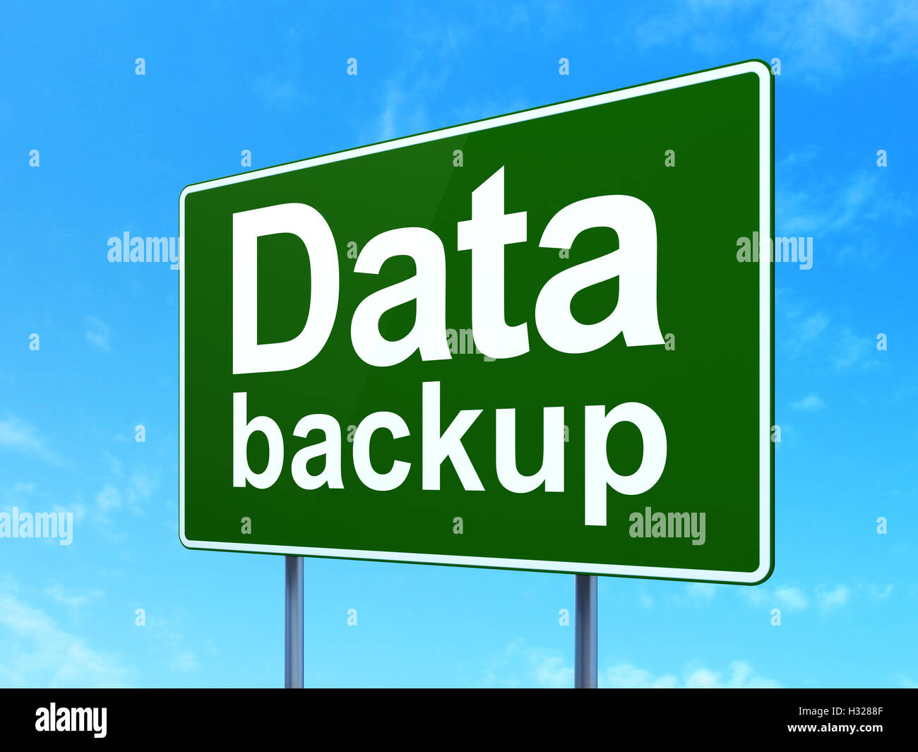Data concept: Data Backup on road sign background Stock Photo - Alamy