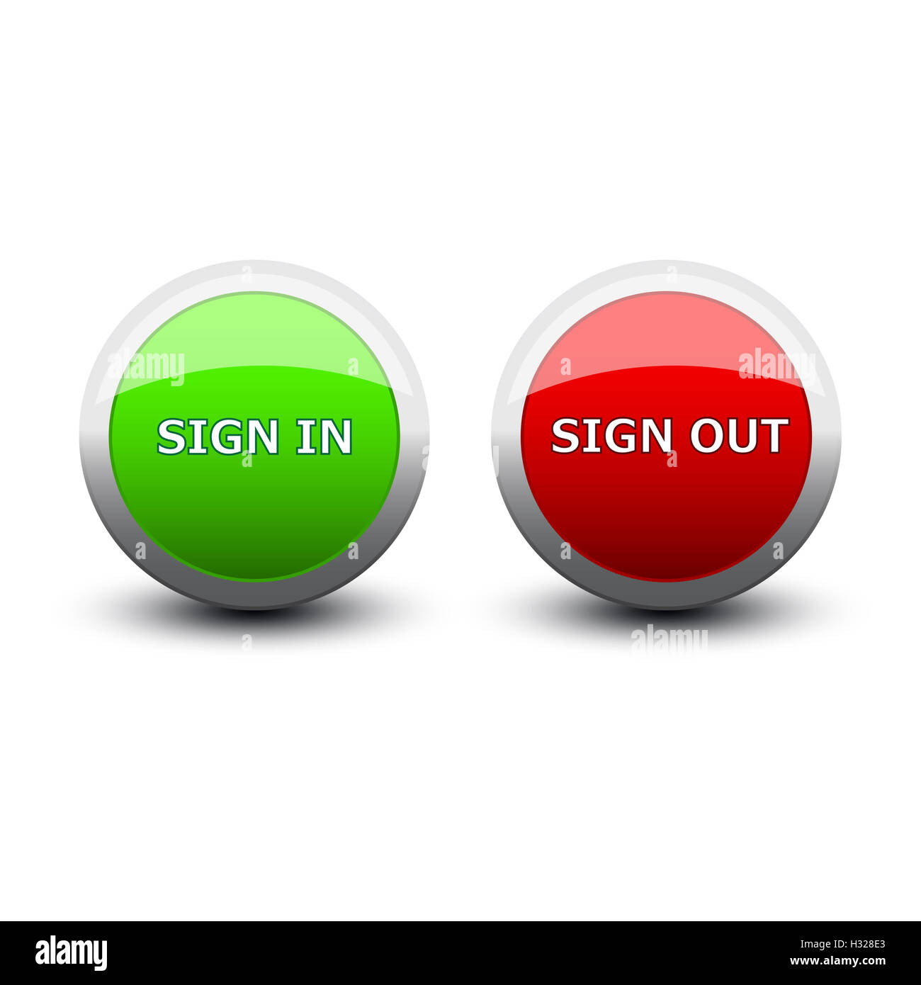 buttons sign in and out Stock Photo - Alamy