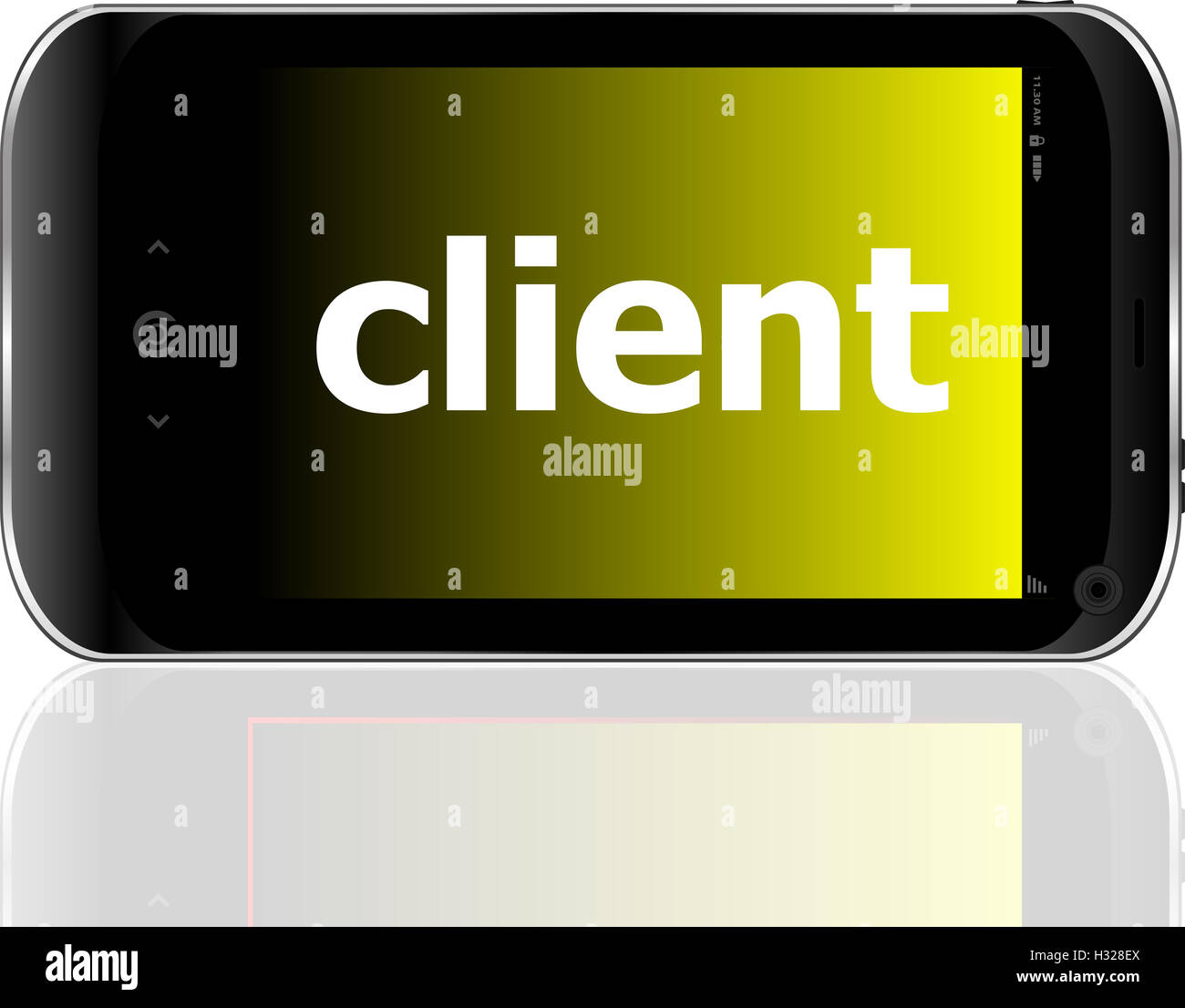 client word on smart mobile phone, business concept Stock Photo - Alamy