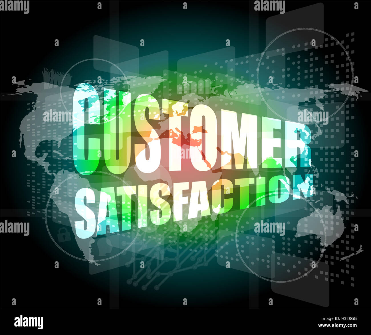customer satisfaction word on business digital screen Stock Photo - Alamy