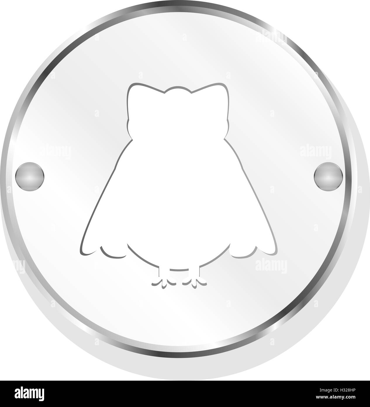 Owl web icon button isolated on white Stock Photo - Alamy