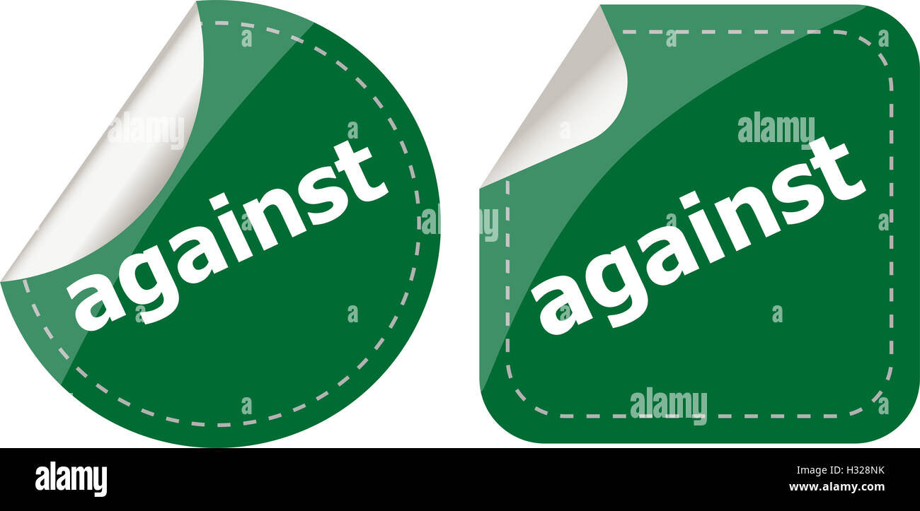 against stickers set on white, icon button Stock Photo - Alamy