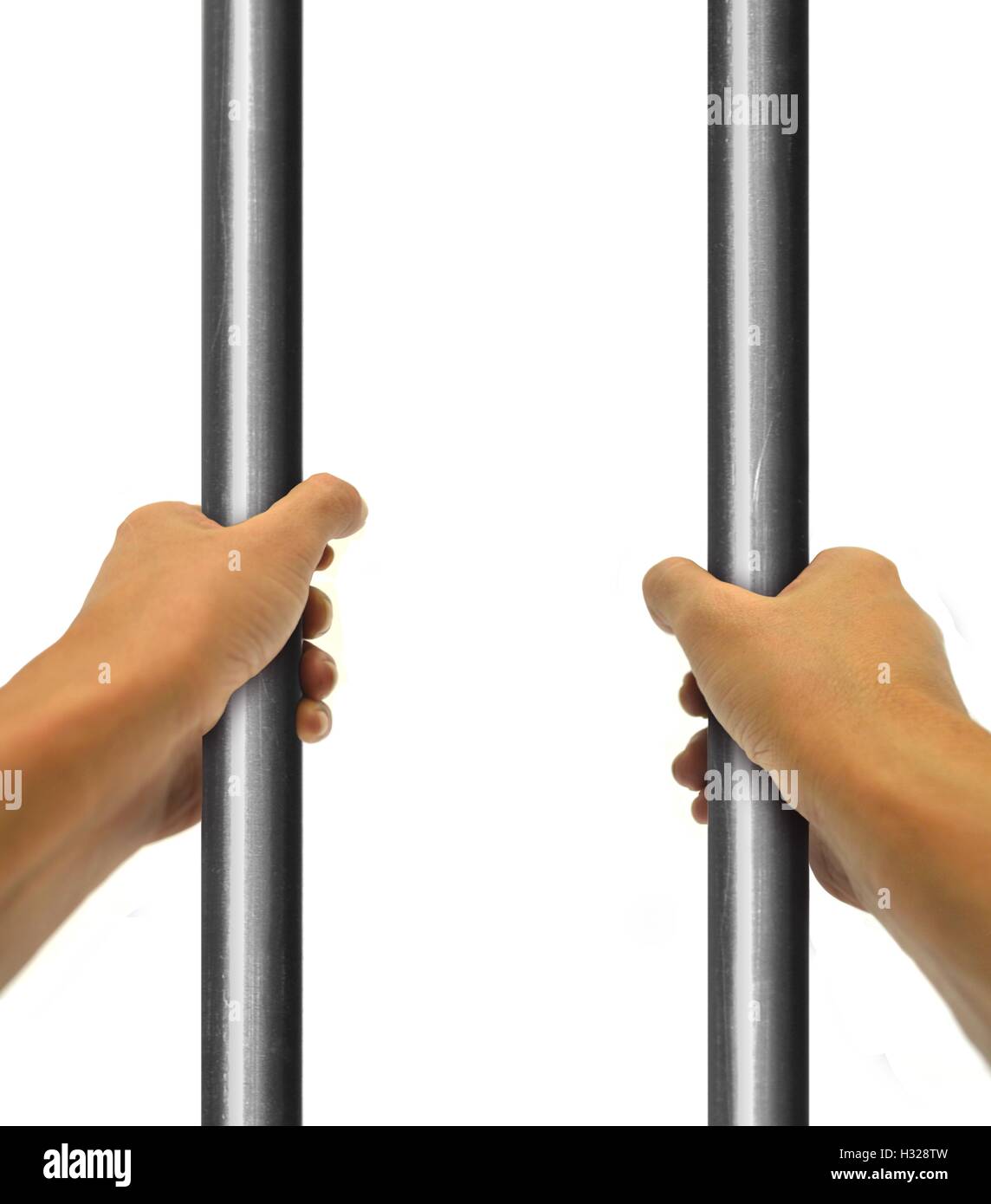 Hand Behind Bar Stock Photo - Alamy