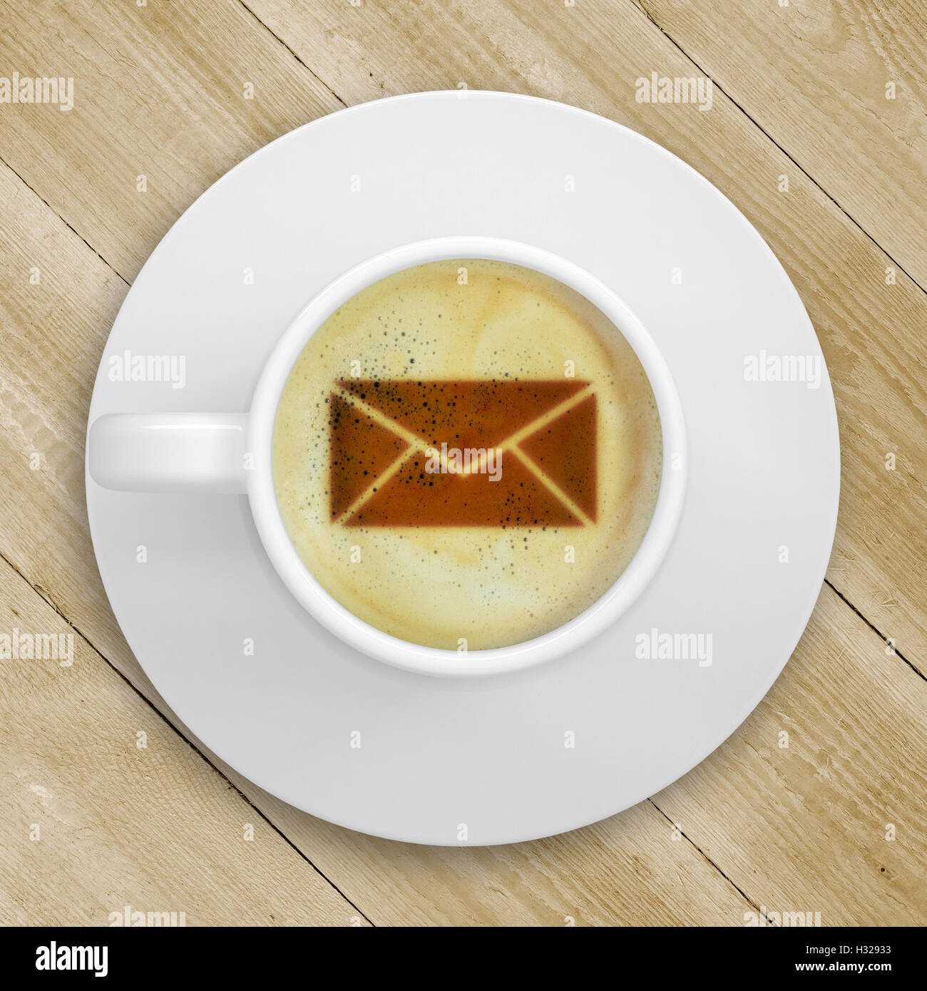 Picture of the mail in the coffee foam Stock Photo - Alamy