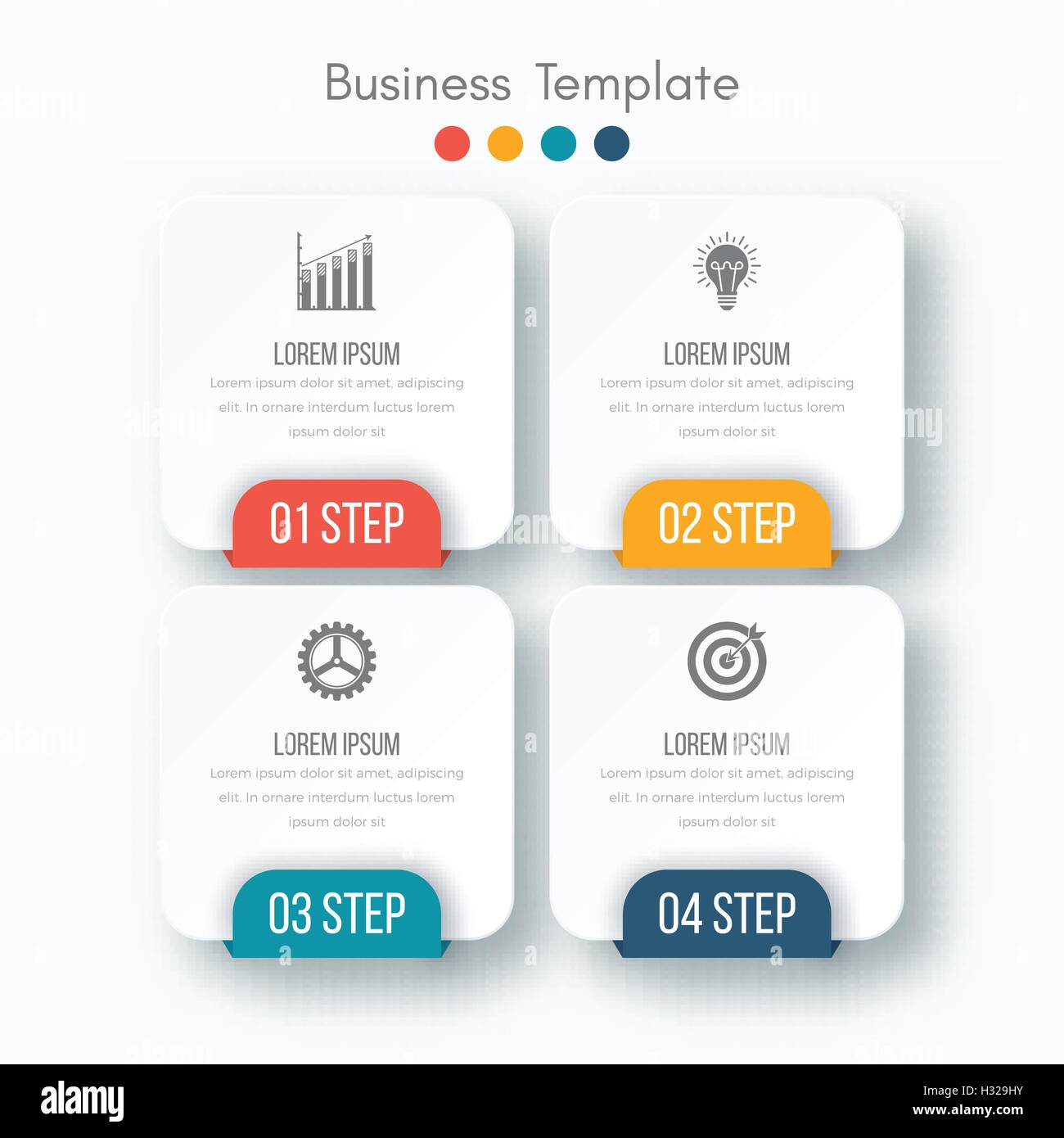 Vector illustration of four square infographics Stock Vector Image ...